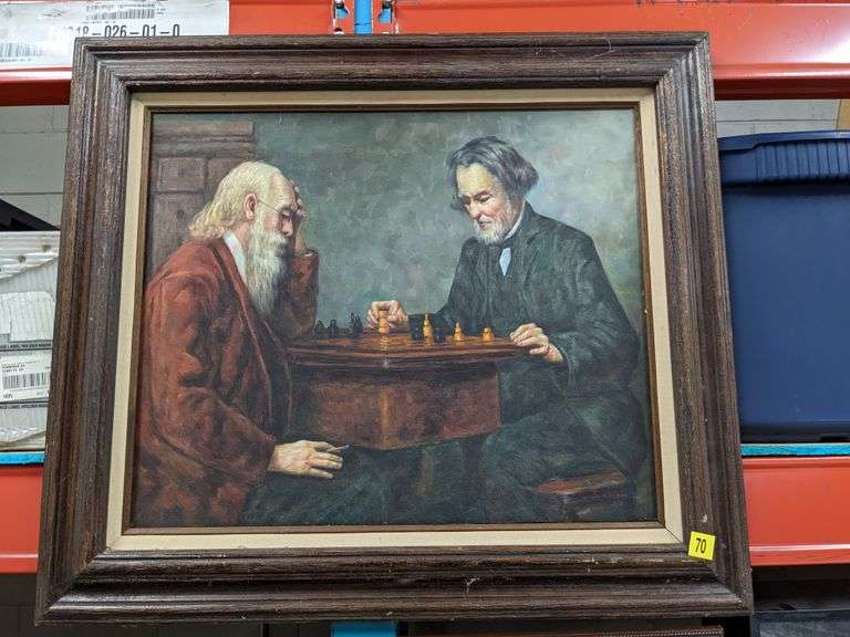 Framed Canvas Painting signed J. Wilson - South Auction