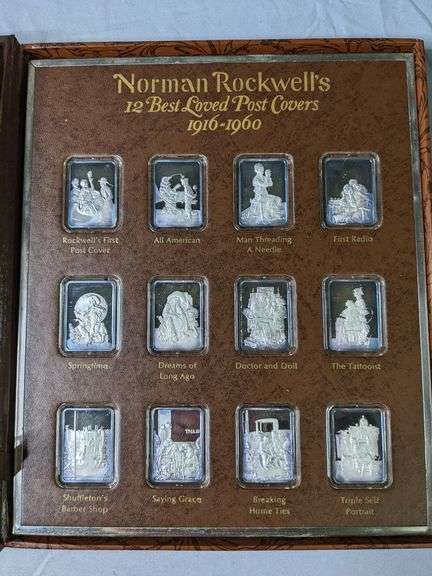 Norman Rockwell Silver Bar set - 12 x 1oz Bars - South Auction