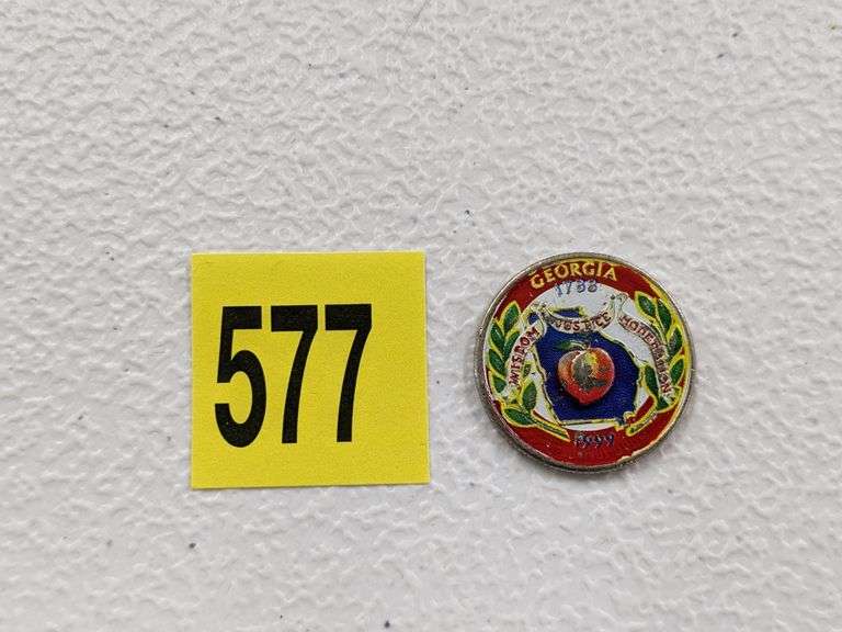 Colorized Georgia State Quarter - South Auction