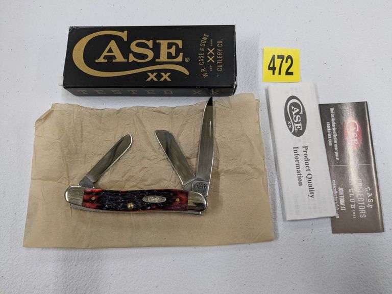 Case XX Medium Stockman Crimson Red Bone Peach - South Auction