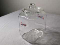 Vintage Glass Lance Jar With Etched Lid - South Auction