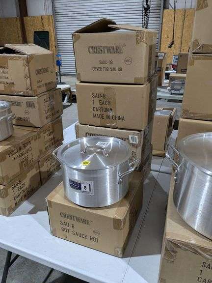 Lot of 5 Crestware 8 Qt Aluminum Sauce Pots - South Auction