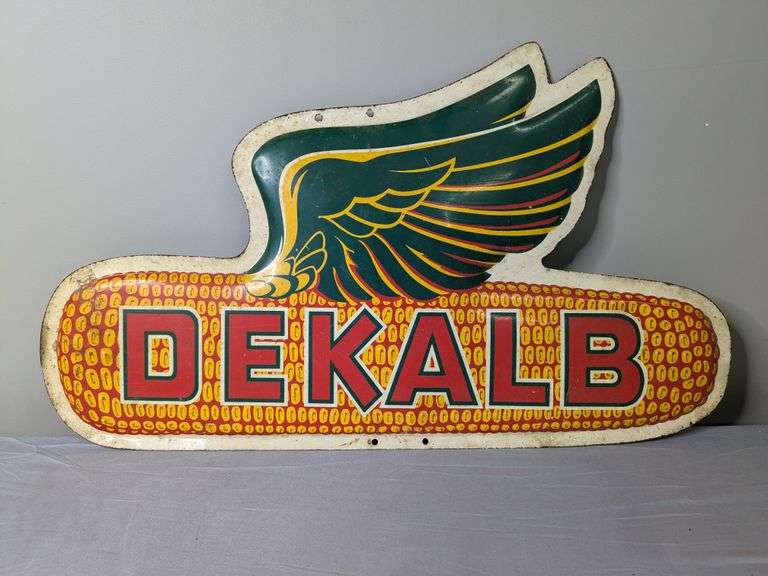 Vintage Metal Dekalb Corn Sign - South Auction