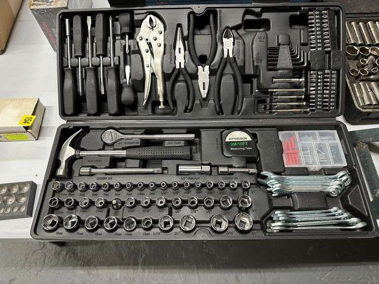 Multi-Piece Hand Tool and Socket Set in Plastic Carry Case - South Auction