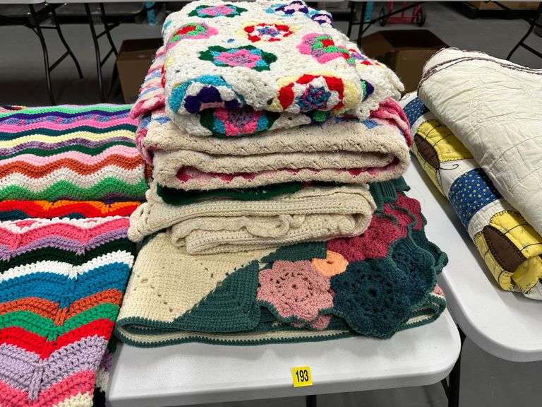 Collection of Hand-Crocheted and Quilted Blankets - South Auction