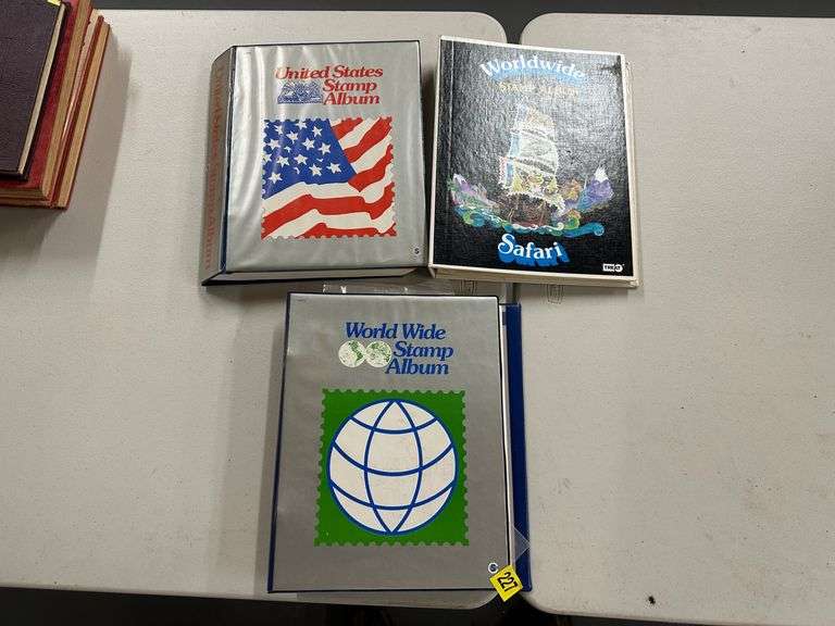 Collection of Three Stamp Albums: United States and Worldwide Themes ...