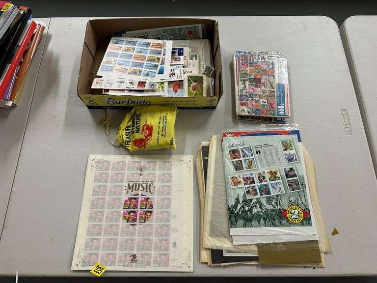 Collection of Assorted Postage Stamps, Albums, and Sheets - South Auction