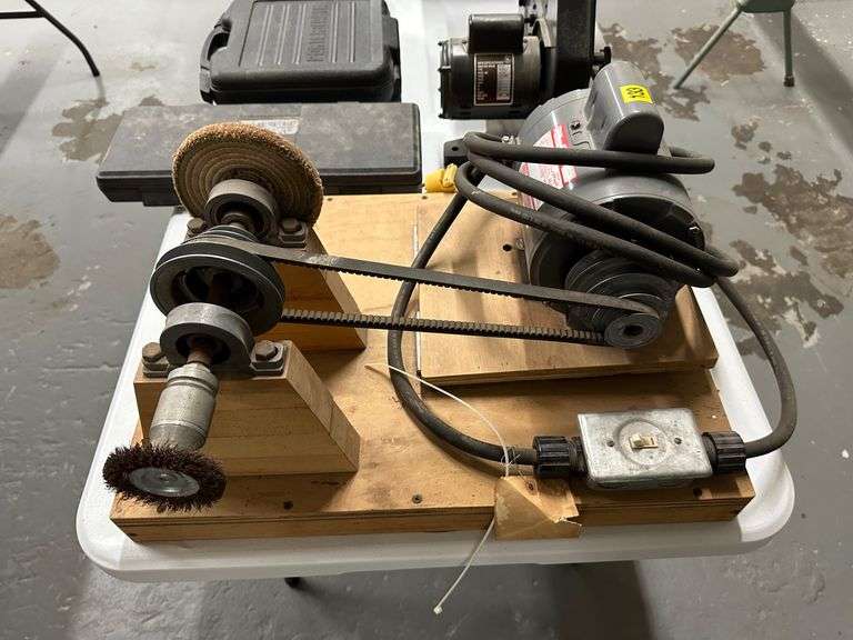 Dayton Capacitor Start Motor with Mounted Buffing Wheels - South Auction