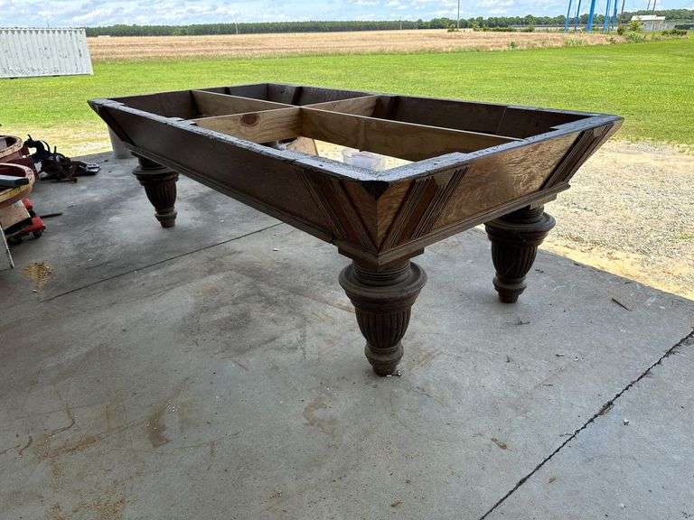 Wooden Pool Table Base with Ornate Carved Legs, 47.5” x 94.5” - South ...