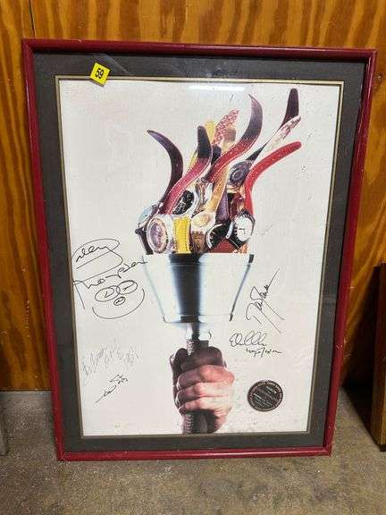 Framed Swatch Watch ‘Gold Medalists’ Poster With Multiple Signatures ...