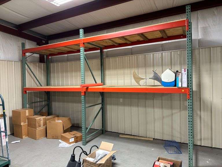 Industrial Interlake Pallet Rack System with 3 10-Ft Uprights and 4 8 ...