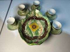 Mottahedeh Saint George Leaf Dish and Green Cup & Saucer Set - South ...