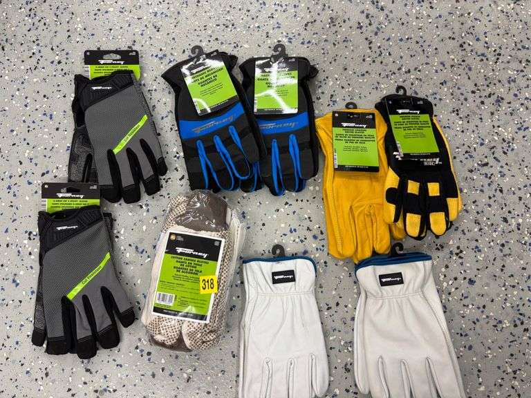 9 Pairs of Forney Assorted Work Gloves and Cotton Canvas Gloves (8 ...
