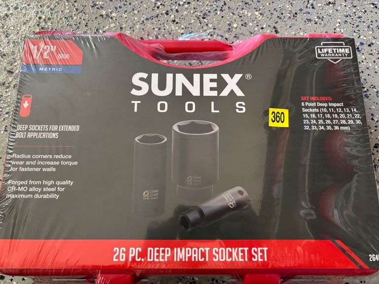 Sunex Tools 26-Piece Deep Impact Socket Set – 1/2″ Drive, Metric ...