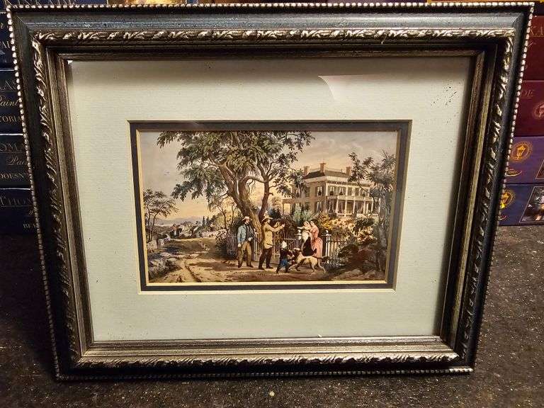 4 framed scenes of early American life - T&S Auction Service