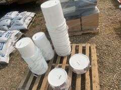 Quantity of 7 x 5 US gallon empty pails some lids, quantity of 15 x 2 ...