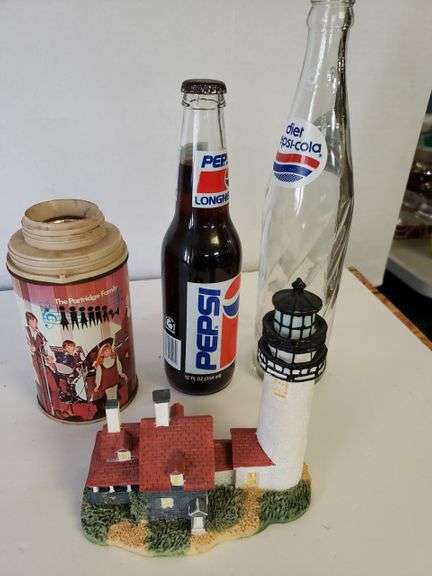 Pepsi Cola Bottles, Partridge Family Thermos, Lighthouse Figure - Trice ...