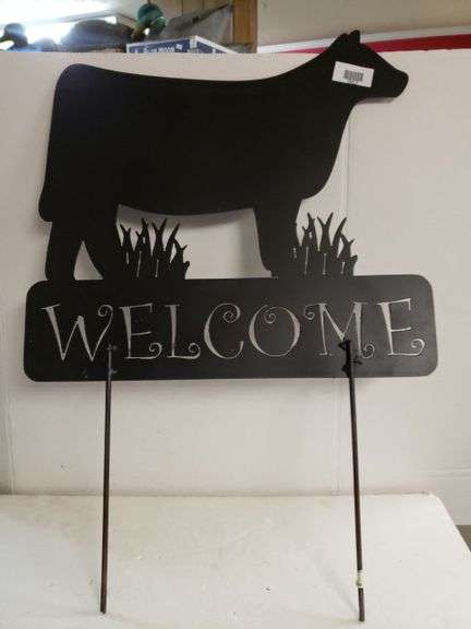 Cow Outdoor Welcome Sign - Trice Auctions