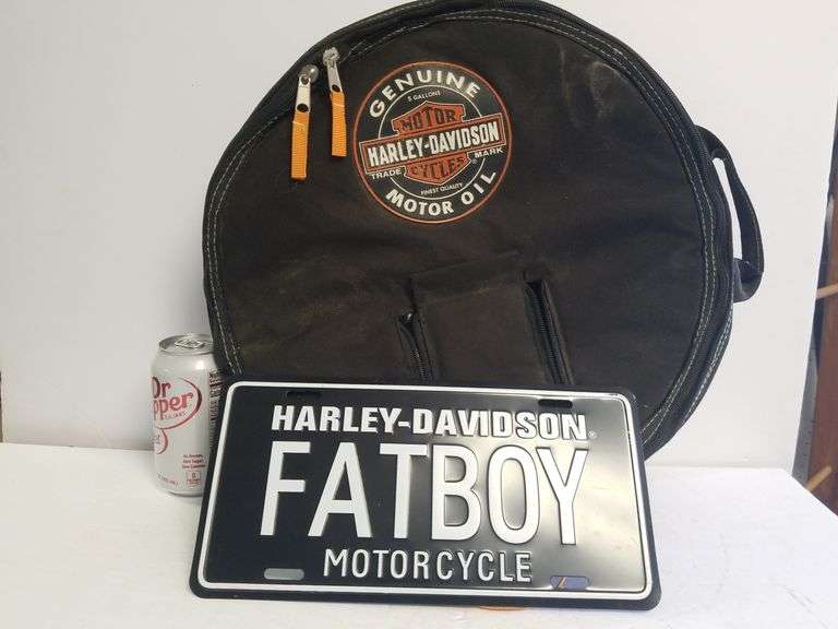 Harley Davidson License Plate & Cooler - Trice Auctions