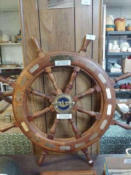 34" United States Navy Submarine Service Ships Wheel - Trice Auctions