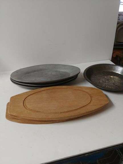 Mello Rich Pie Plate, (3) Wooden cheese Serving Plates, (3) Metal Like ...