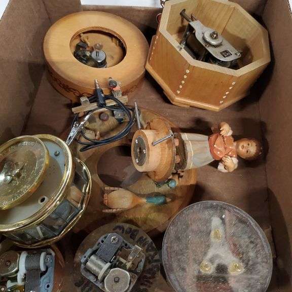 Vintage Box Of Music Box Parts - Trice Auctions
