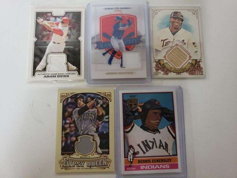 Jersey/Bat Baseball Cards Inserts 5 In Lot - Trice Auctions