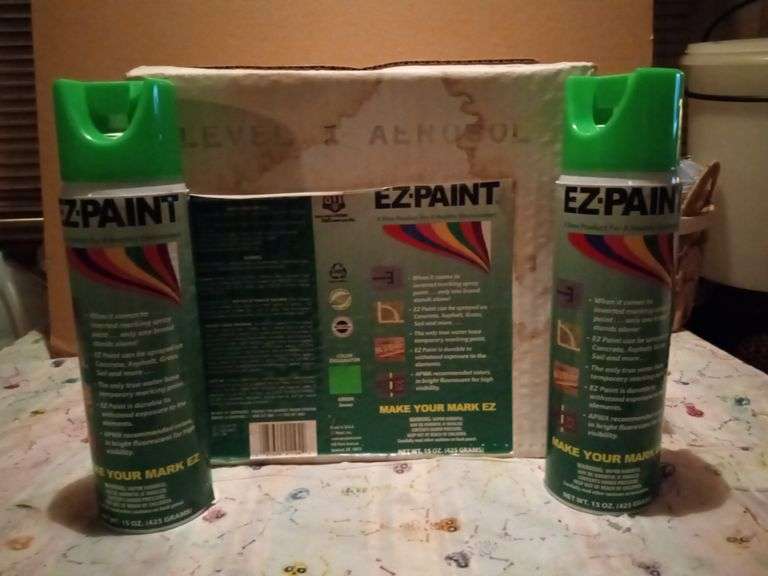 Case of 12 Cans EZ-Paint Temporary Marking Inverted Spray Paint - Green ...