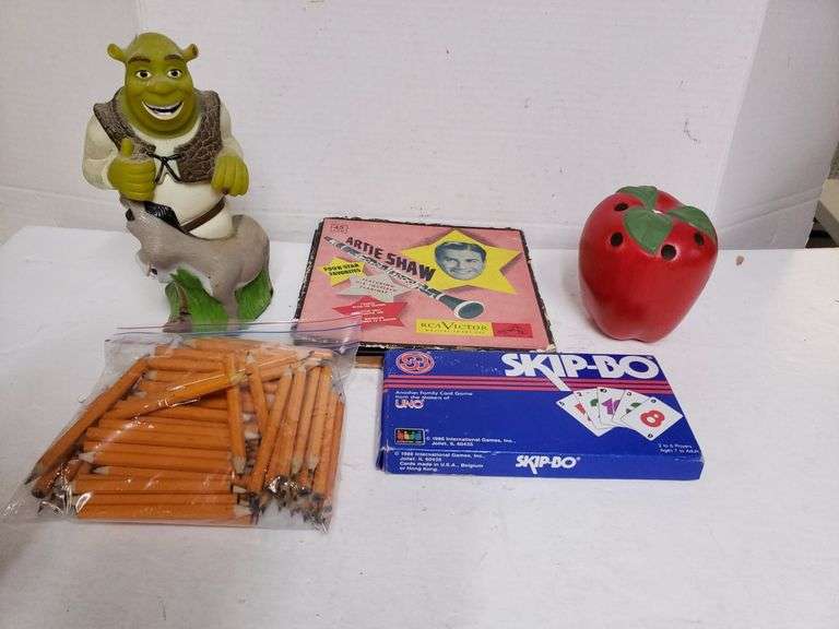 Shrek Figure, Apple Pencil Holder & More - Trice Auctions