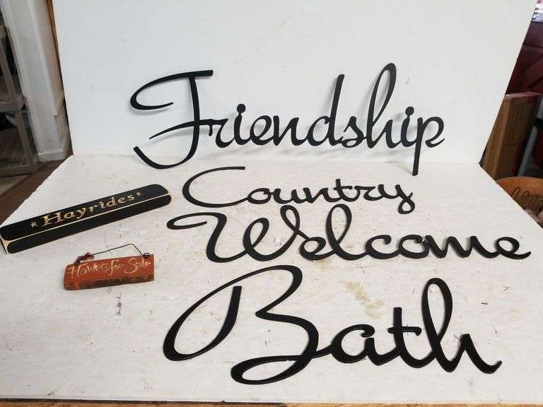 Metal Script Art, Wood Signs - Trice Auctions