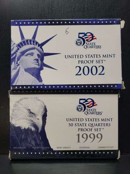 1999 United States Mint 50 State Quarters Proof Set & 2002 United ...