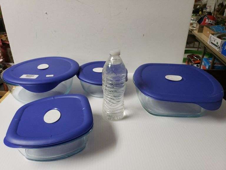 Pyrex Clear Glass Containers With Lids - Trice Auctions