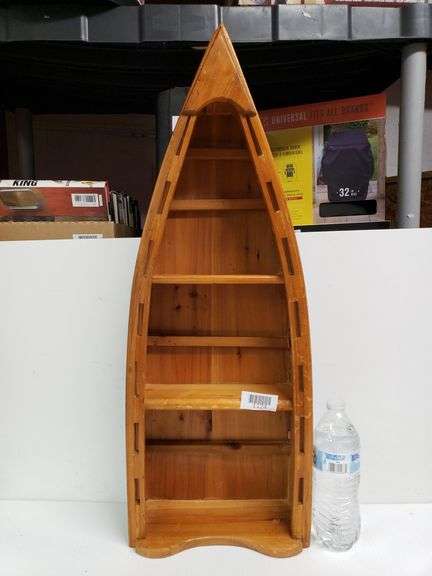 Weathered Wooden Row Boat Shelf - Trice Auctions