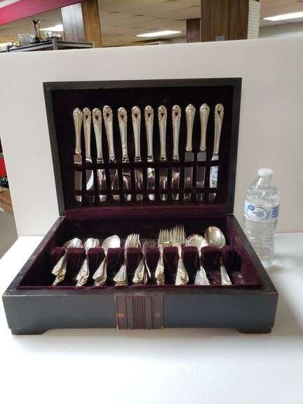 Sterling Silver Flatware In Wooden Storage Box - Multiple Patterns ...