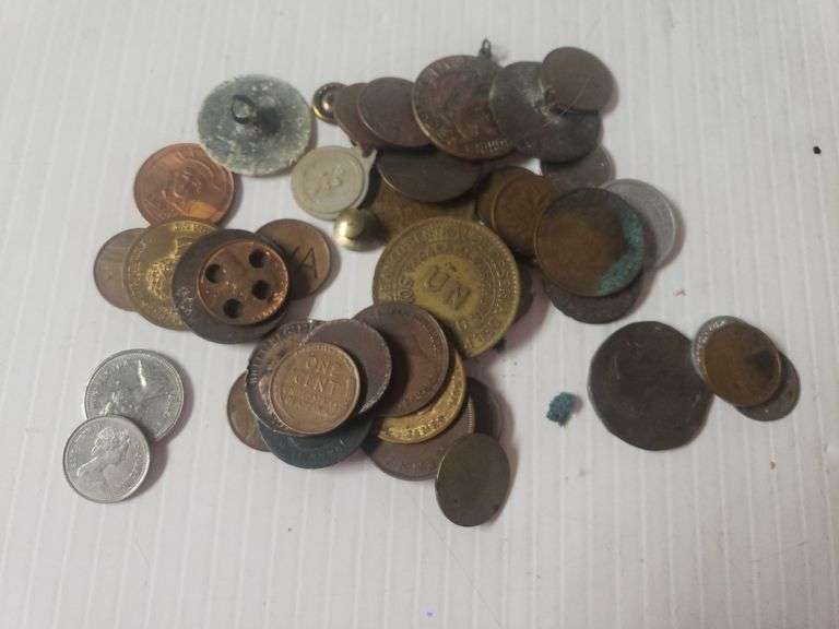 Lot Of Old Coins & Tokens - Trice Auctions