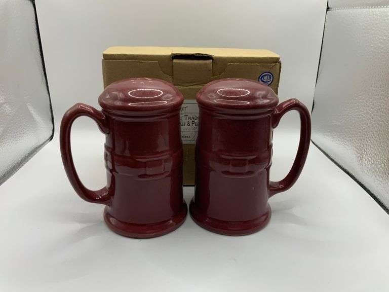 Longaberger Woven Traditions Paprika StoveTop Salt & Pepper Shakers New ...