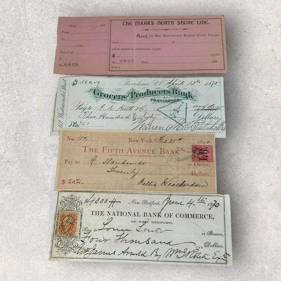 Civil War Era Checks Lot - Trice Auctions