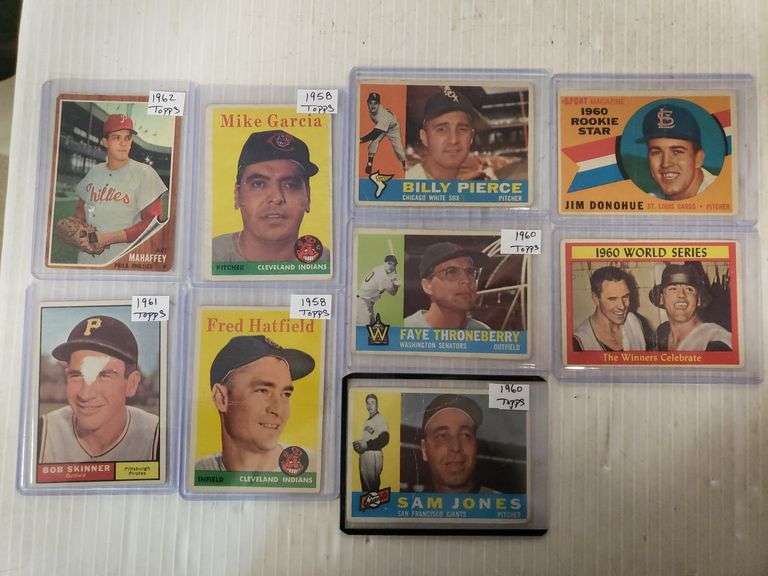 (9) Topps Baseball Cards - 1958-1962 - Trice Auctions