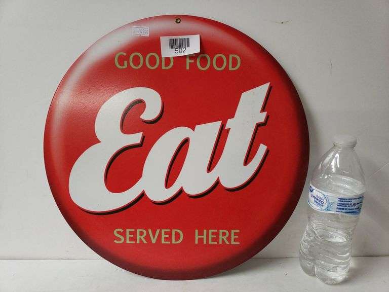 Metal Good Food Served Here - Eat Sign - Trice Auctions