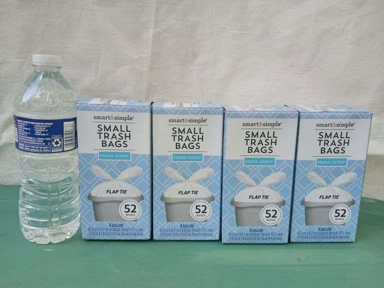 NEW- smart & simple Small Trash Bags Fresh Scent ( 52-4 gallon bags ...