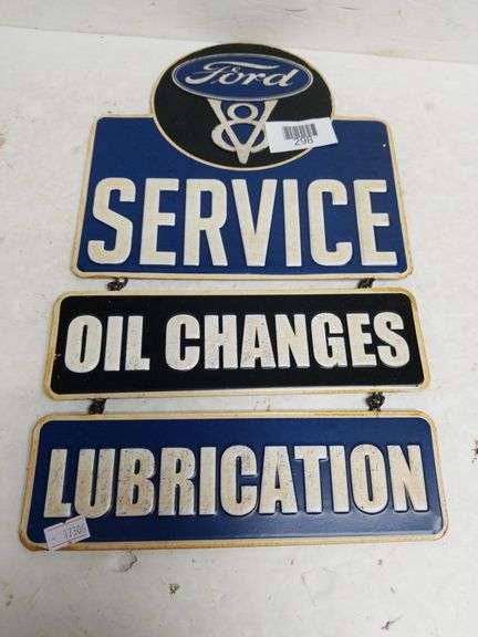 Ford Service Oil Changes Lubrication Sign - Trice Auctions