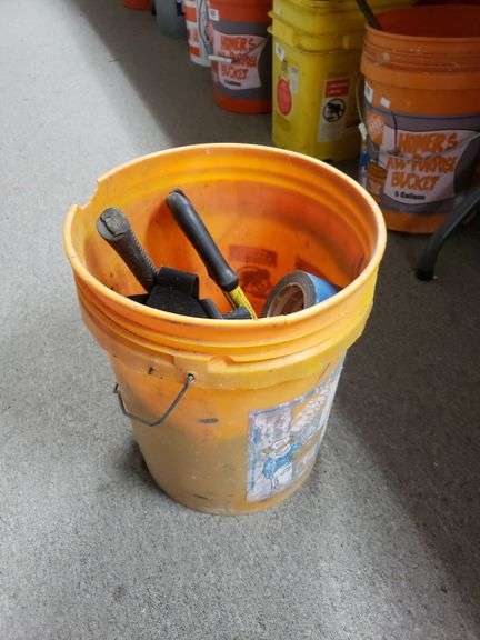 5 Gallon Bucket Full Of Tools And Tape - Trice Auctions