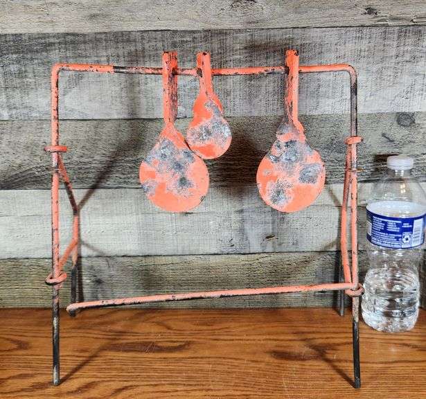 Metal Practice Target, three movable hanging discs, one cross bar is ...