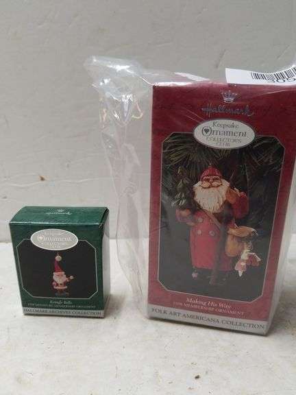 Hallmark Keepsake Ornaments Folk Art Santa, Kringle Bells - Trice Auctions