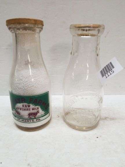 Vintage Crystal Spring & Key Ayr Farm Dairy Bottles - Trice Auctions