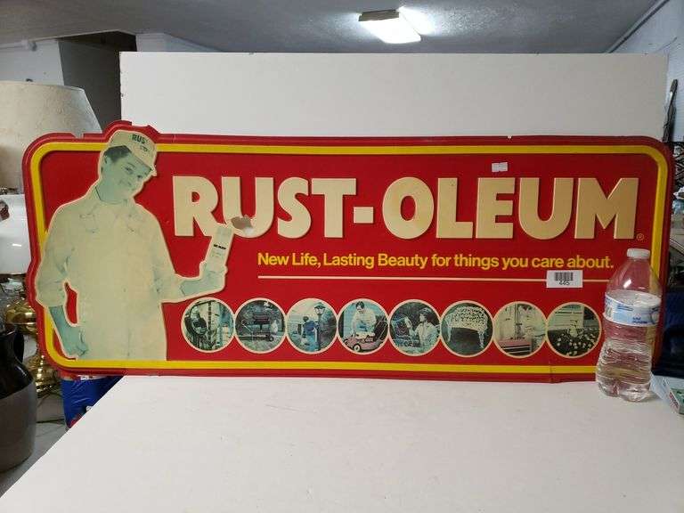 Large Plastic Rust-oleum Advertising Sign - Trice Auctions