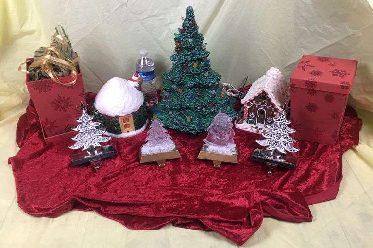 Christmas Mantle & Tree Bottom Decorations. Ceramic & other , Stocking ...