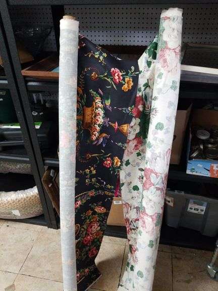 2 Rolls Of Floral Fabric - Trice Auctions