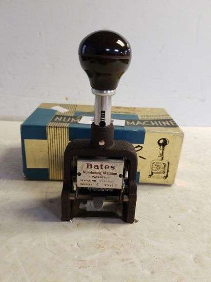 Vintage Bates Numbering Machine - Trice Auctions