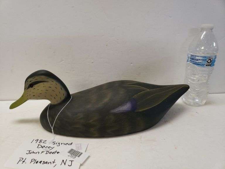 1982 Signed Duck Decoy - John Deeter - Trice Auctions